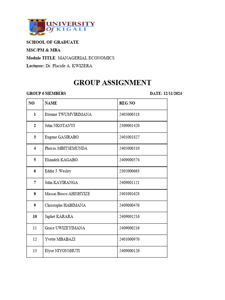 Group 6 - Assignment - Managerial Economics | PDF