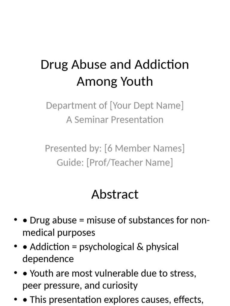 Drug Abuse Presentation | PDF | Substance Abuse | Drug Rehabilitation