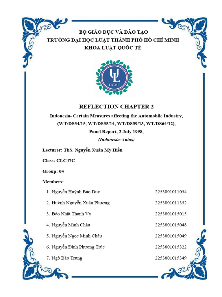 WTO Law GRP 4 Reflection Chapter 2 | PDF | Most Favoured Nation | World ...