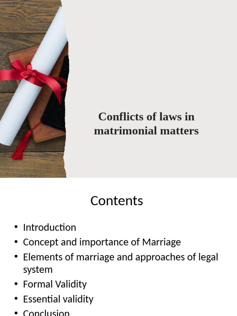 Matrimonial Conflicts of Laws Explained | PDF | Marriage | Domicile (Law)