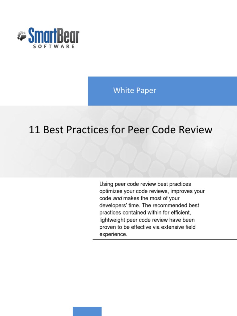 11 Best Practices For Peer Code Review | PDF