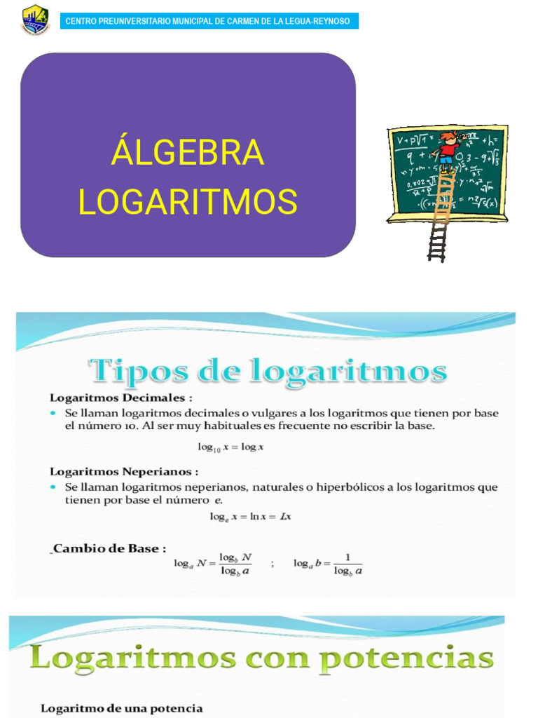 Alg00ebra 11 - 03 Logaritmos Con Ejmp | PDF