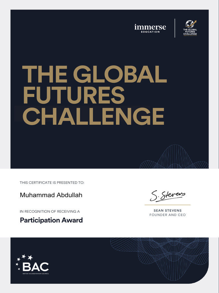 The Global Futures Challenge - Participant Muhammad Abdullah | PDF