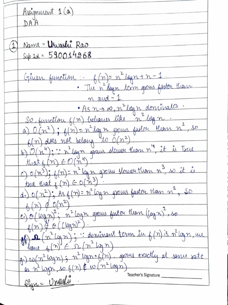DAA Assignment (1a) Urvashi590014268 | PDF