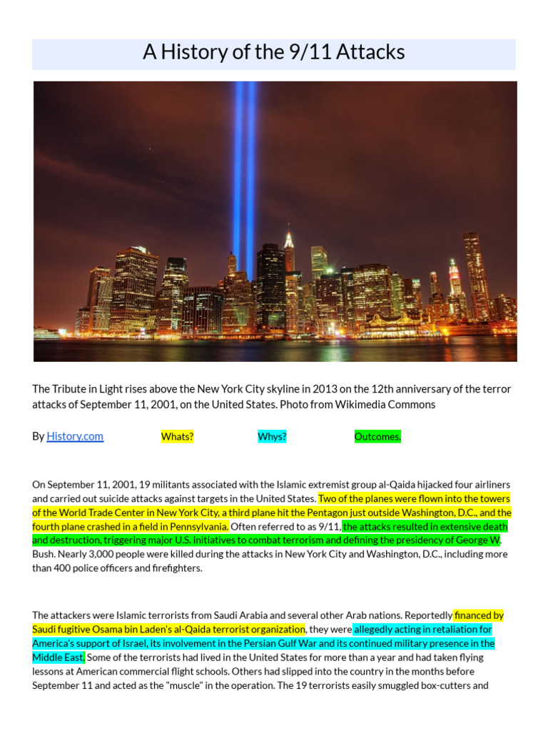 9/11 Attacks: Timeline and Impact | PDF | September 11 Attacks | World ...