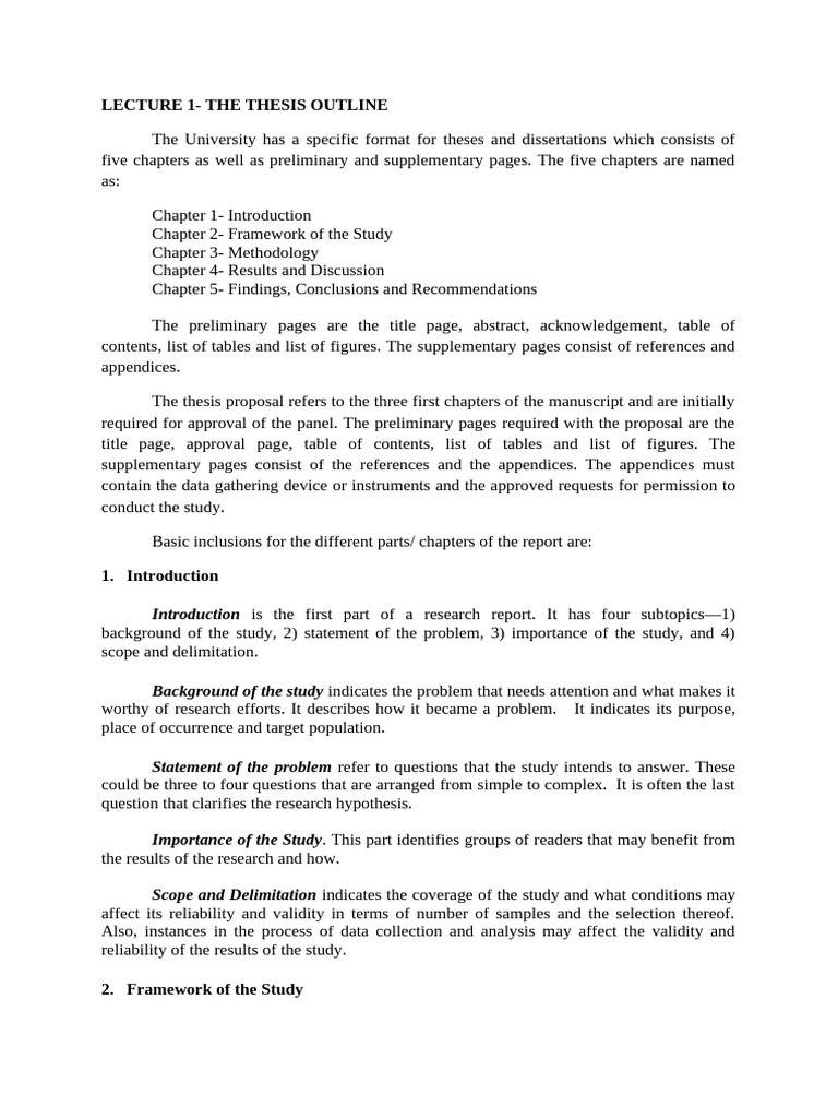 Thesis Outline and Proposal Guide | PDF | Thesis | Methodology
