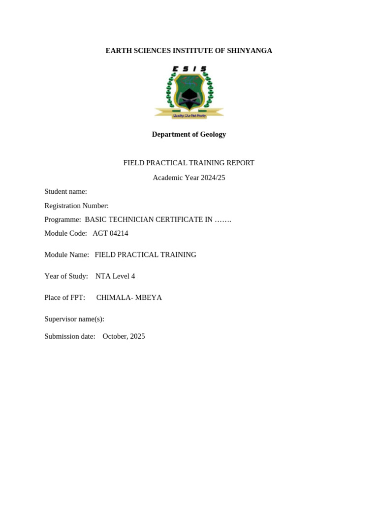 Field Work Report Format | PDF