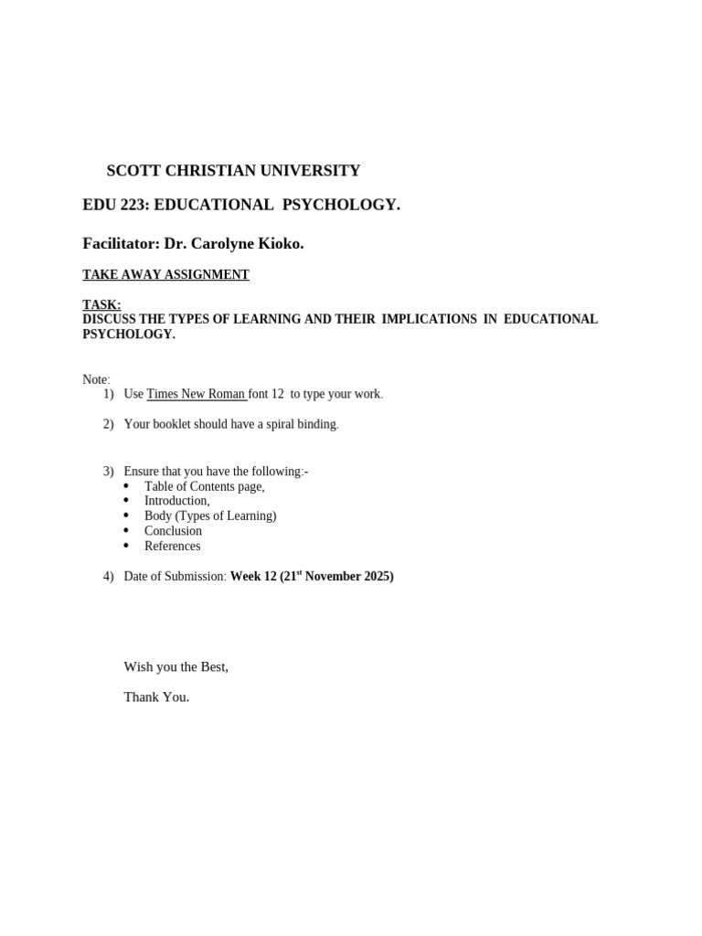 EDU 223 Take Away Assign | PDF