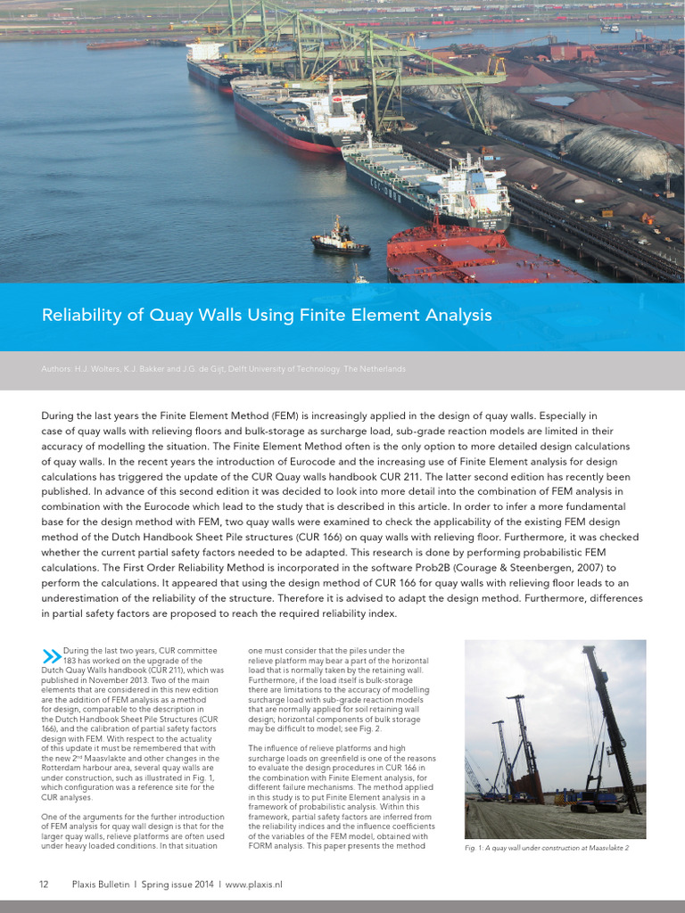Quay Wall Design: FEM Analysis Insights | PDF | Finite Element Method ...