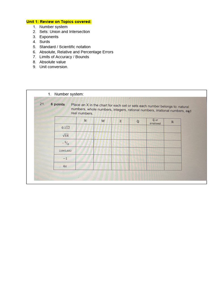 Unit 1 Review - Practice | PDF