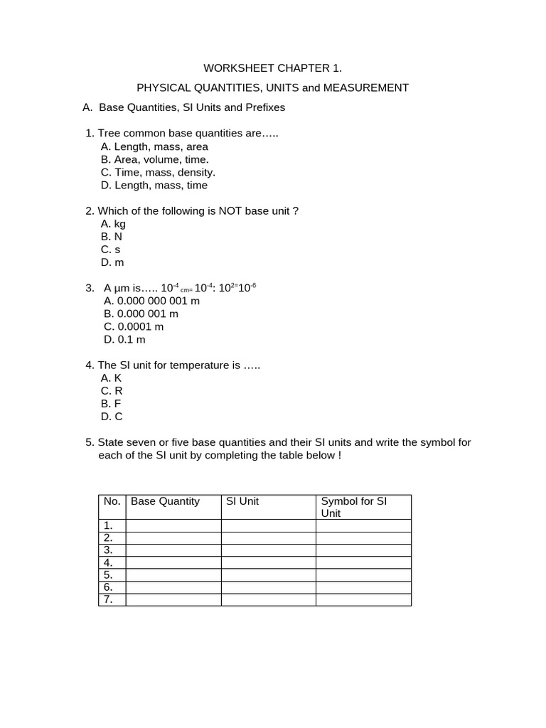 Sj2215LW3f - WORKSHEET CHAPTER 1 (Measurement and Magnitude) | PDF ...