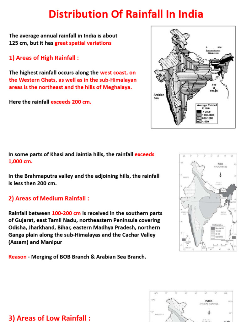 Rainfall Distribution Across India | PDF | Earth Sciences | Climate