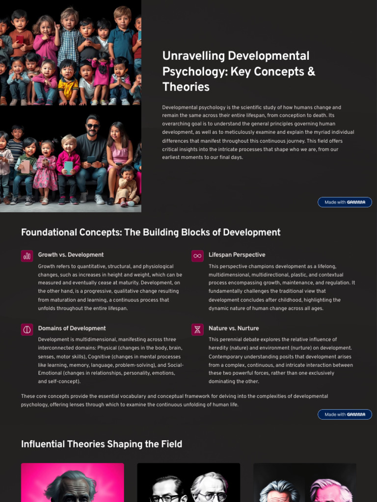 Unravelling Developmental Psychology Key Concepts and Theories | PDF ...