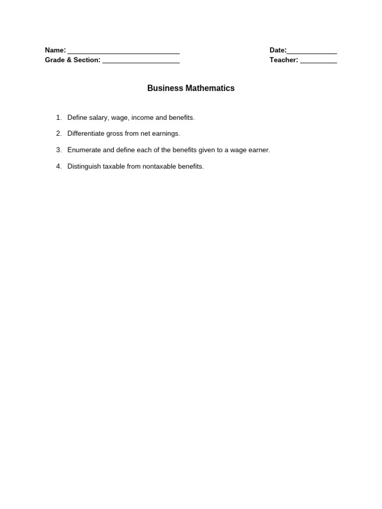 Business Math | PDF