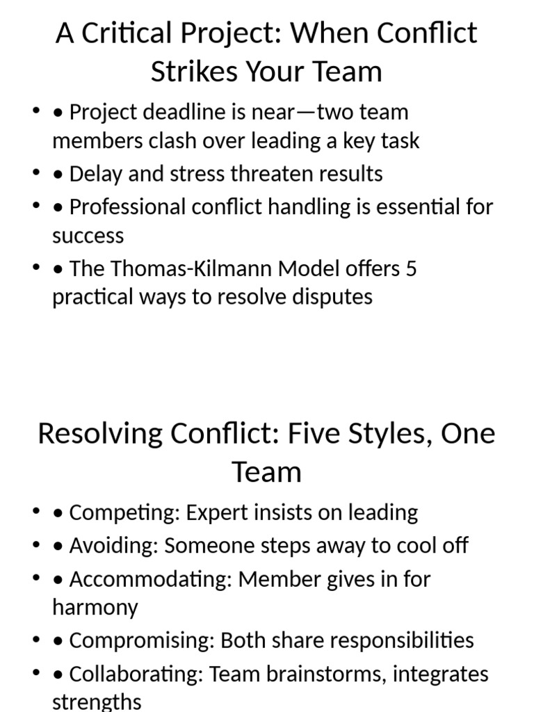 Conflict Resolution Strategies for Teams | PDF
