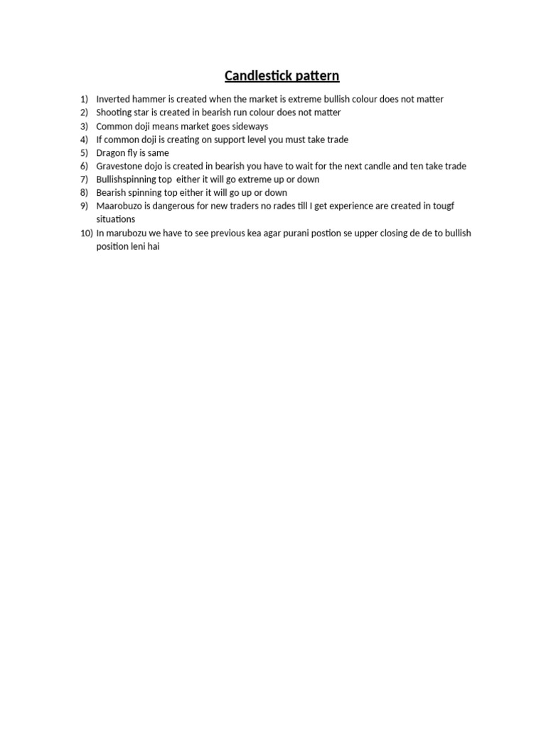 Key Candlestick Patterns Explained | PDF