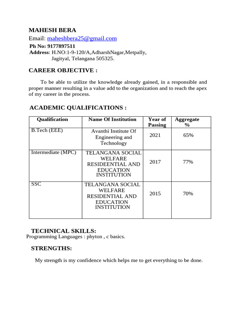 Mahesh Resume | PDF