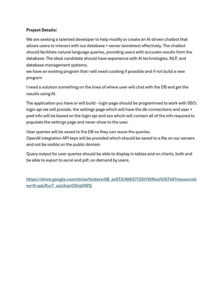 AI-Powered Chatbot For DBInteraction | PDF | Databases | Microsoft Excel