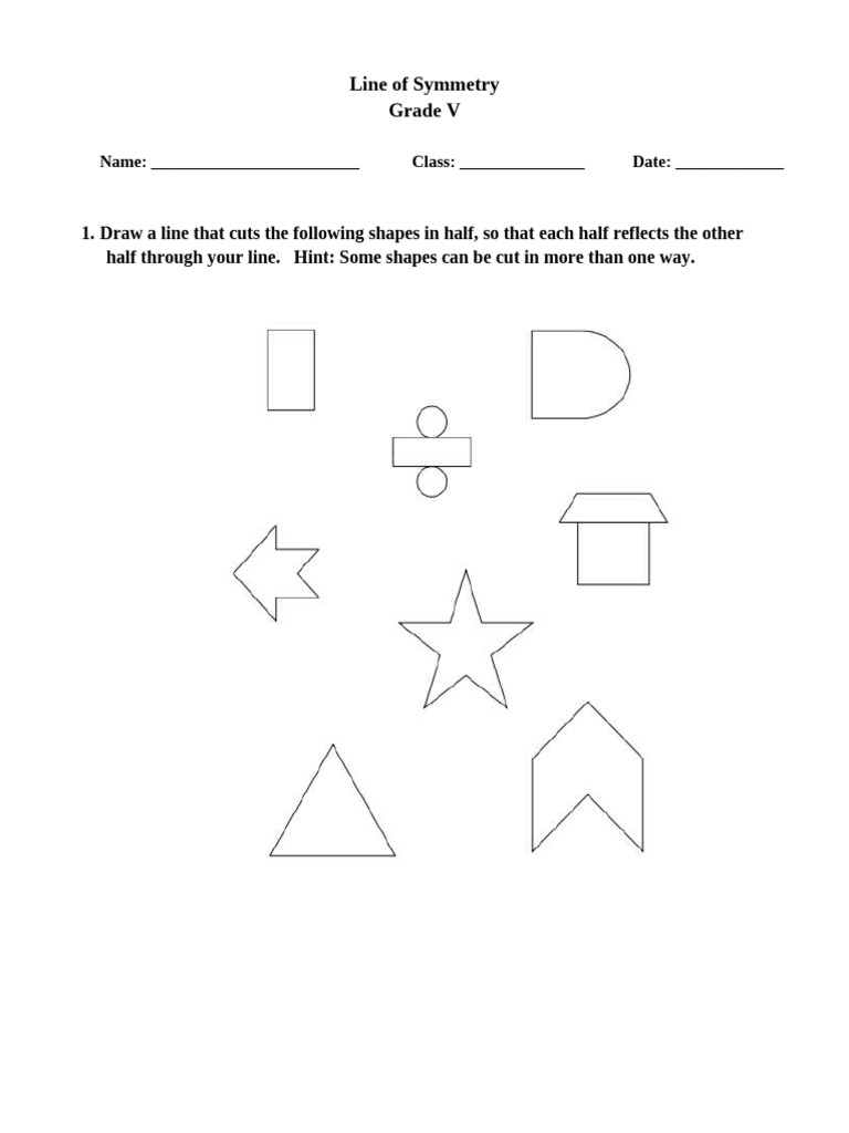 Grade V-Line of Symmetry | PDF