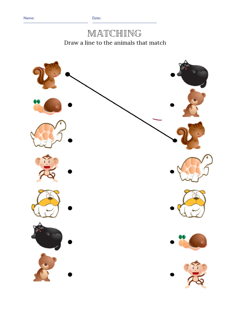 Animal and Object Matching Activities | PDF