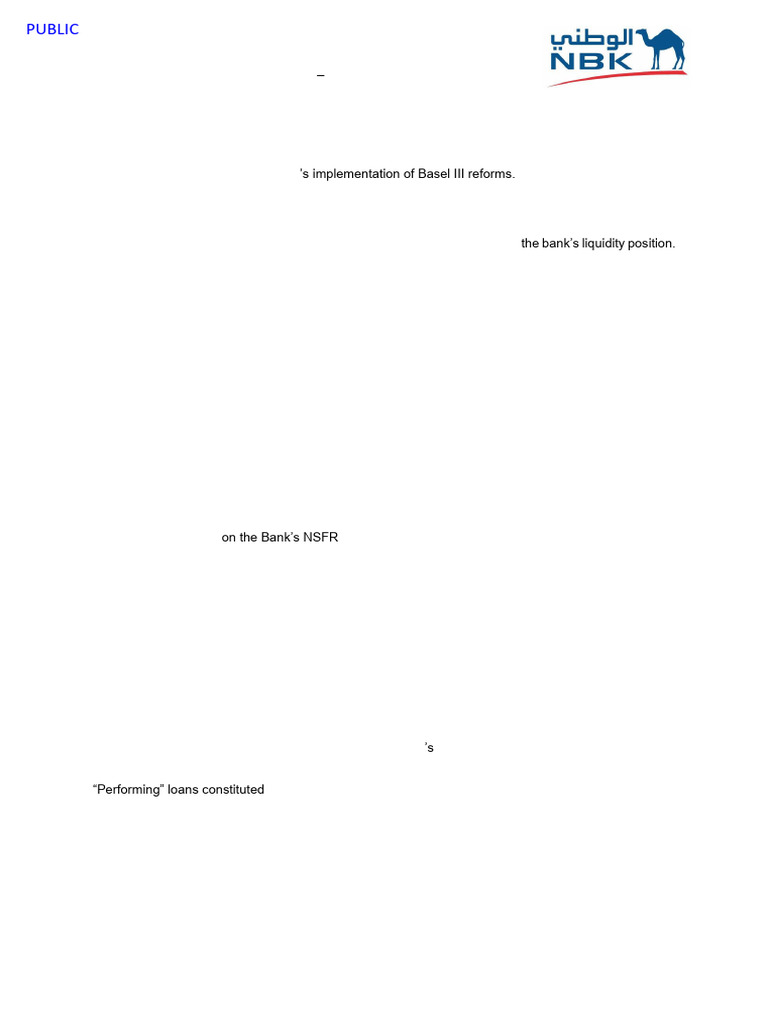 NBK Group NSFR Disclosure Q1 2025 | PDF | Banks | Capital Adequacy Ratio