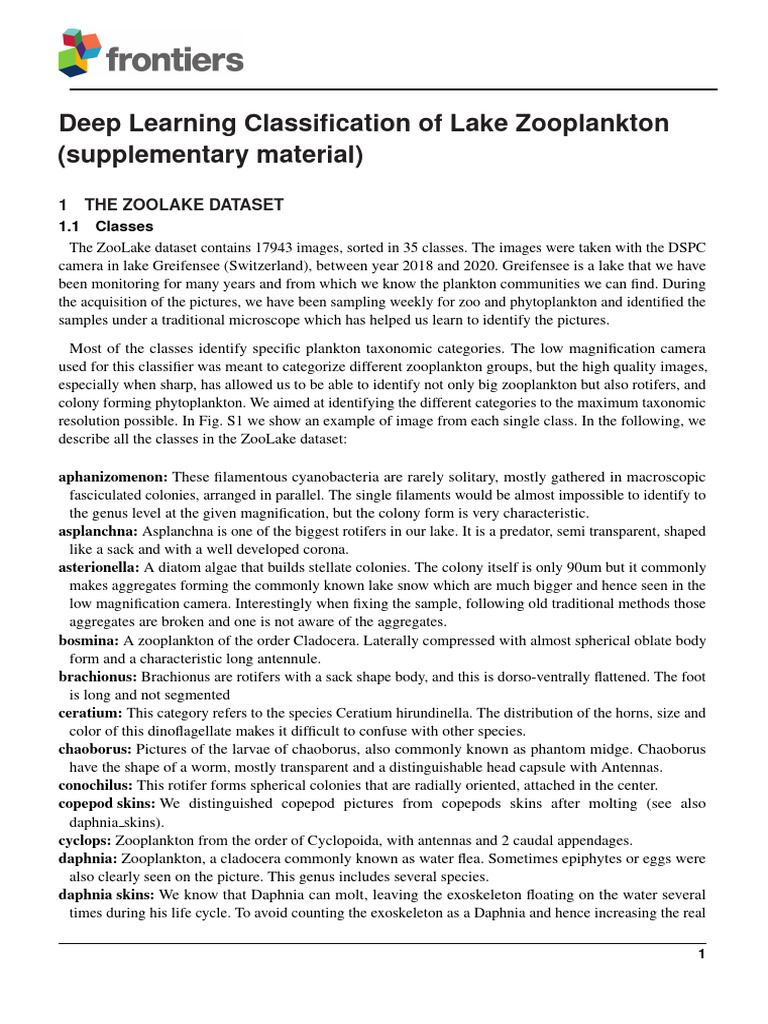 Data - Sheet - 1 - Deep Learning Classification of Lake Zooplankton ...