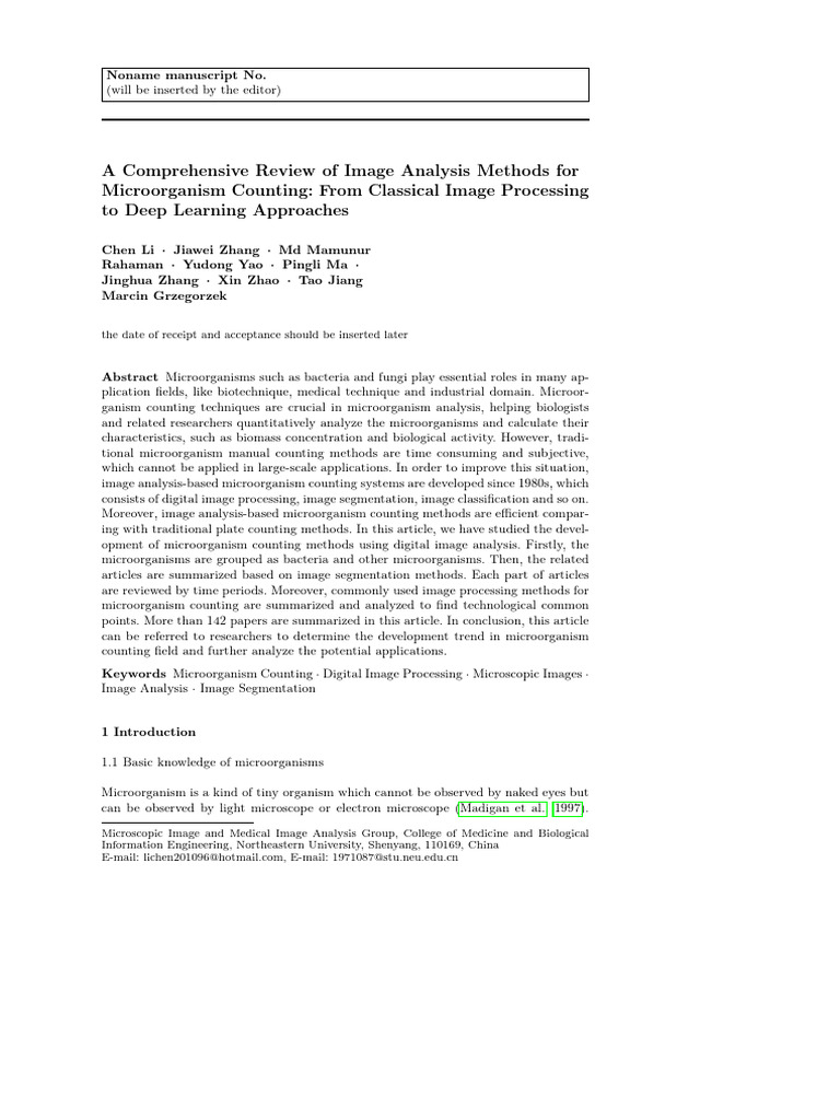 A Comprehensive Review of Image Analysis Methods F | PDF | Image ...