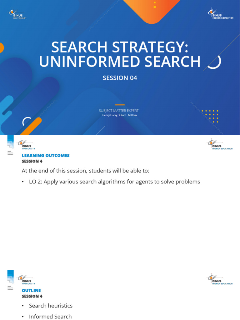 Session 04 - Search - Heuristics & Informed Search | PDF | Algorithms | Algorithms And Data ...