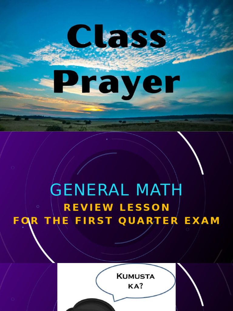 First Quarter Math Review Guide | PDF | Function (Mathematics ...