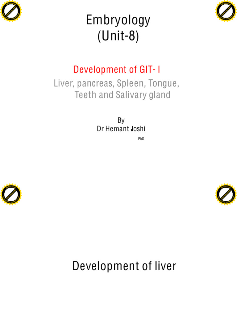 Development of GIT - 1 | PDF | Pancreas | Liver