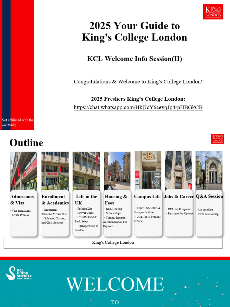 King's College London Freshers Guide 2025 | PDF | Payments | Banks