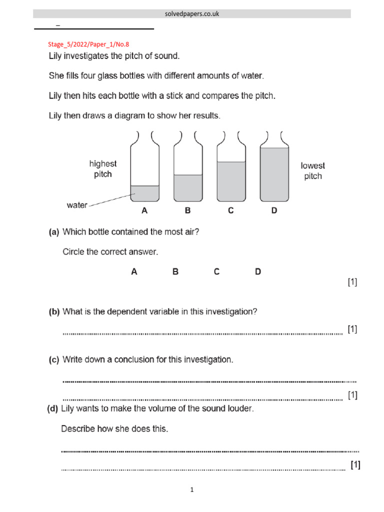 2023 2 Sound Checkpoint Primary Physics Progression Stage 5 | PDF