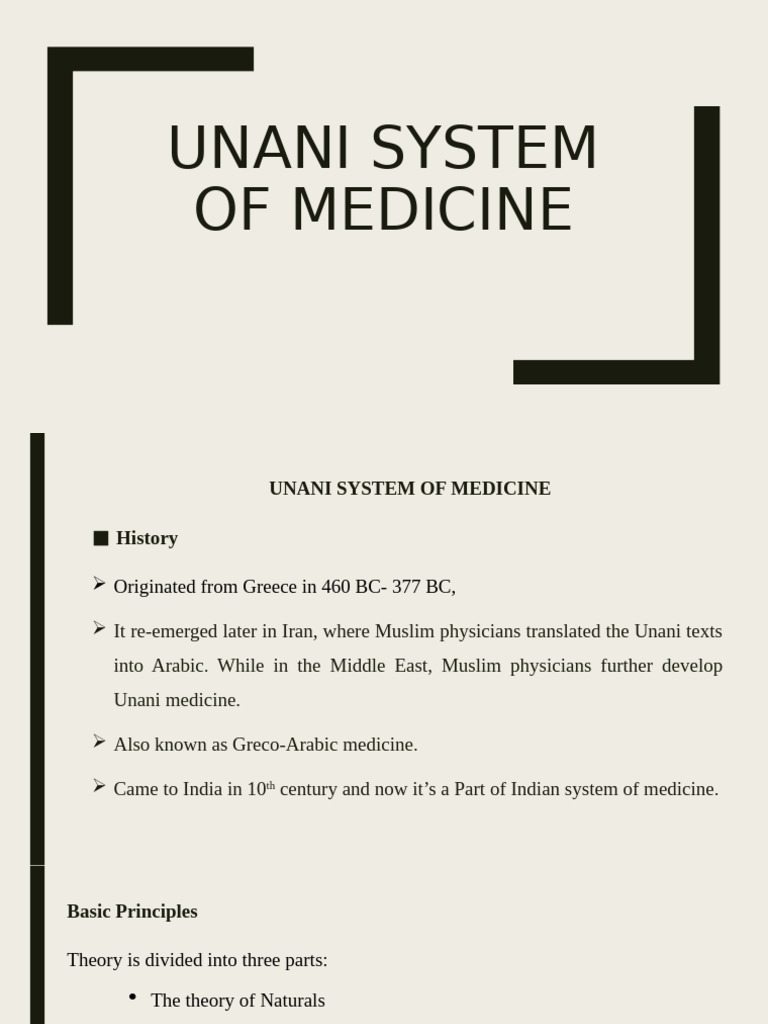Unani Medicine: History and Principles | PDF | Medicine | Pharmacology