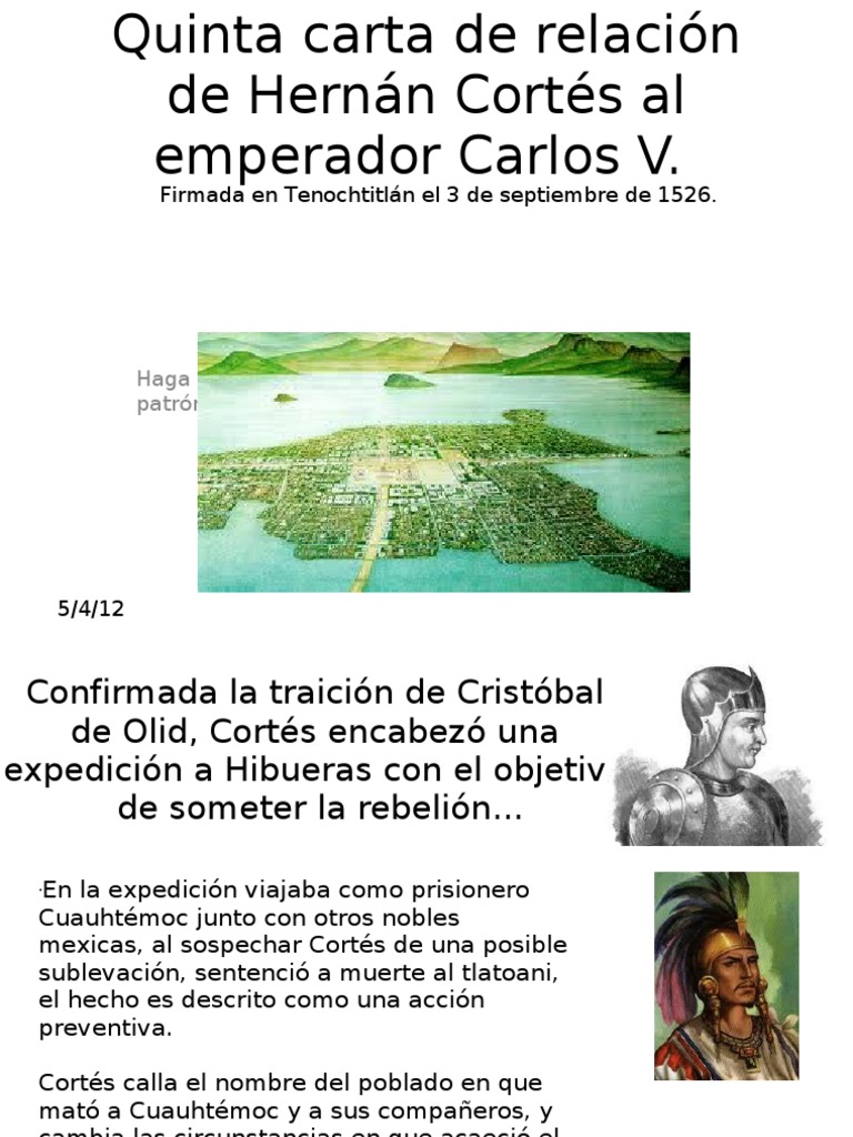 Quinta carta de relación de Hernán Cortés | PDF