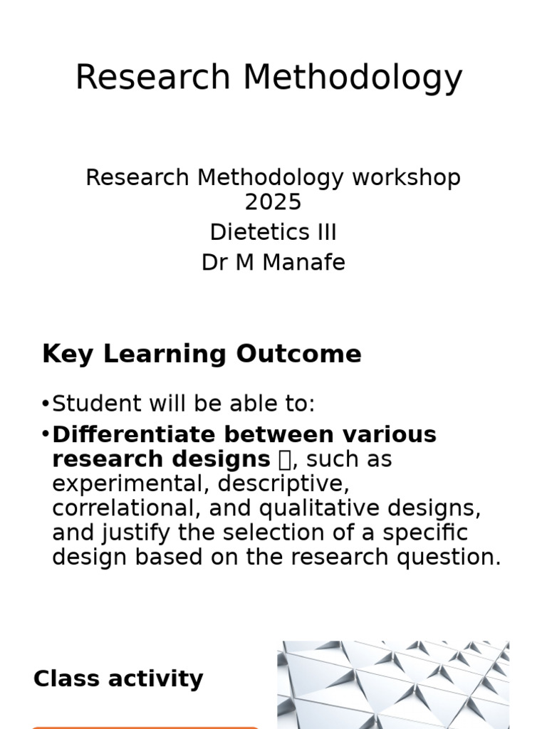 Research Methodology Presentation 2025 | PDF | Methodology | Experiment