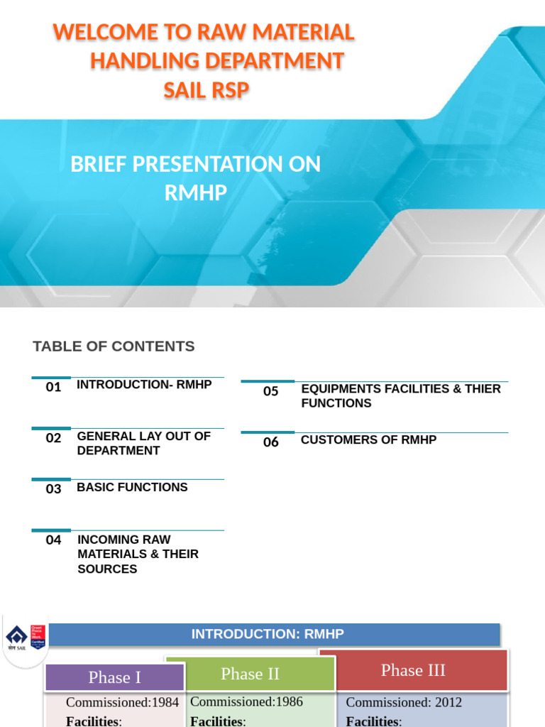 Raw Material Handling Overview at RMHP | PDF | Metals | Metallurgy