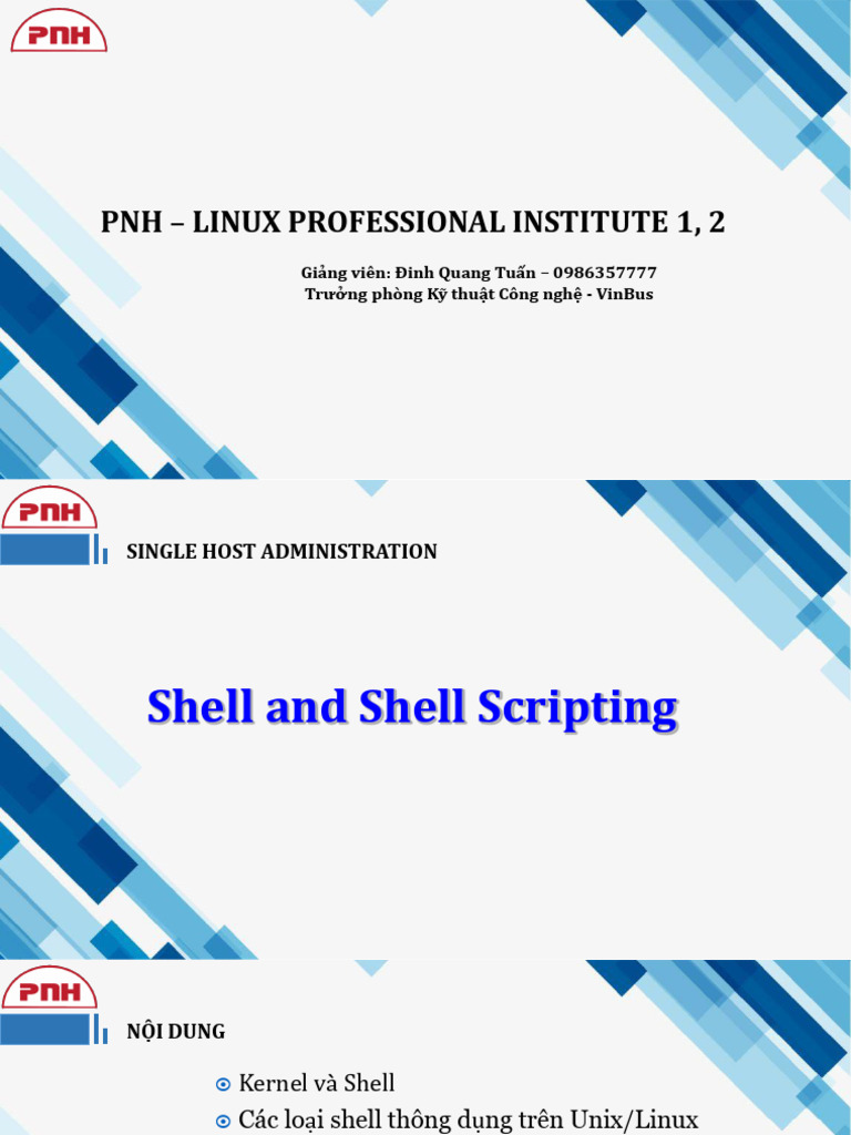TOPIC 7 - SLIDE - Shell and Shell Scripting | PDF