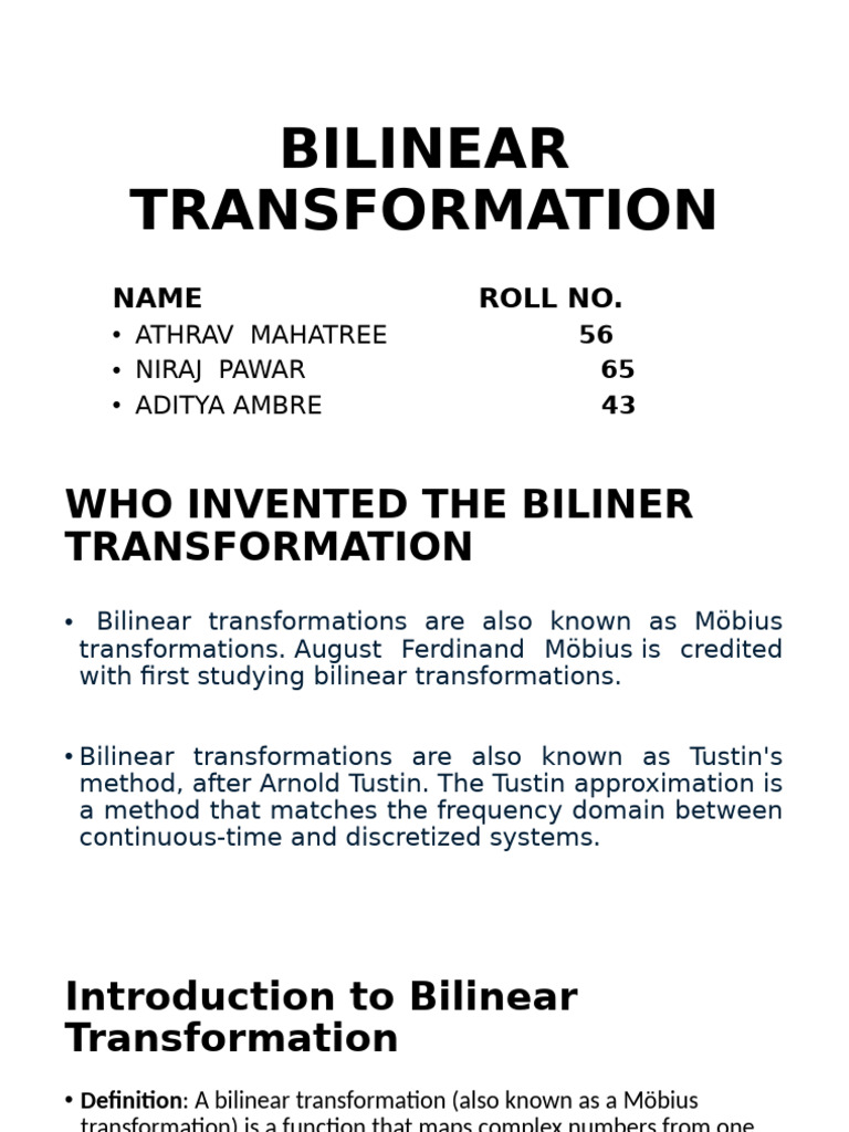 Bilinear Transformation | PDF