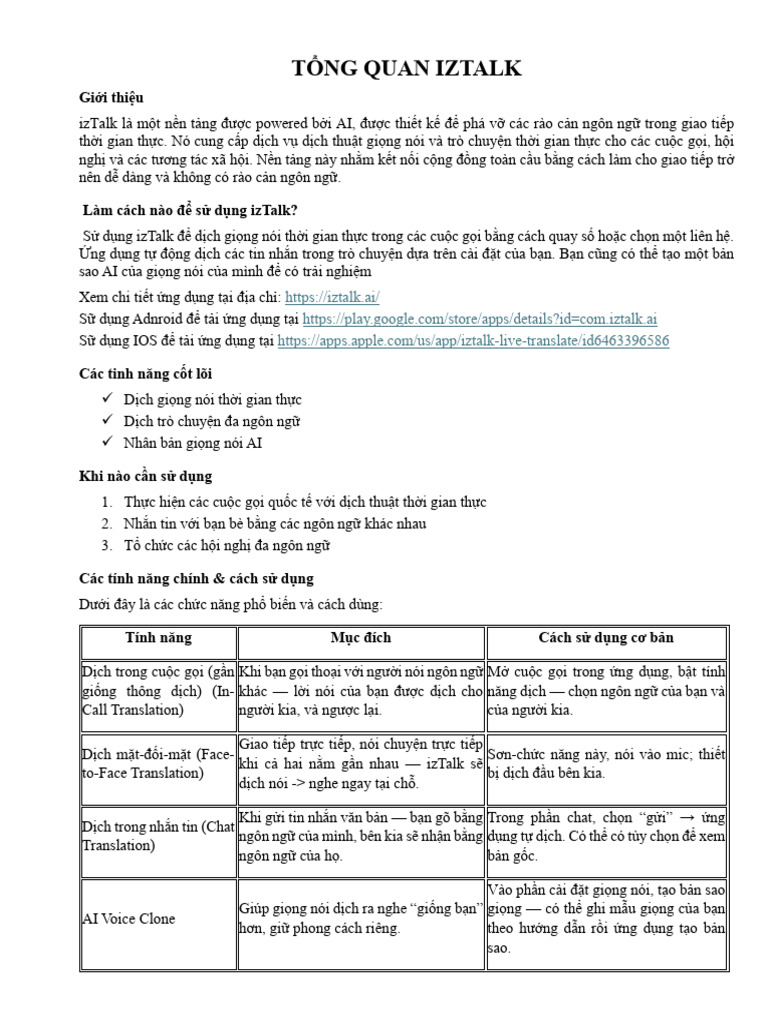 IZ Talk - AI (User Guide) | PDF