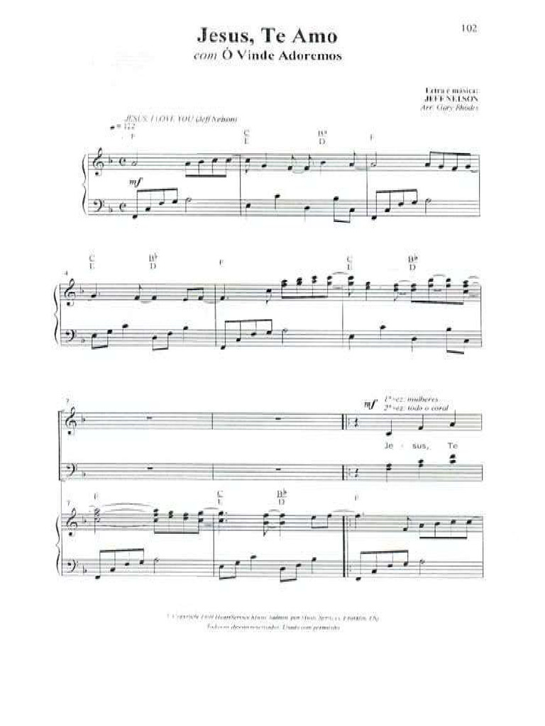 Jesus Te Amo Partitura | PDF