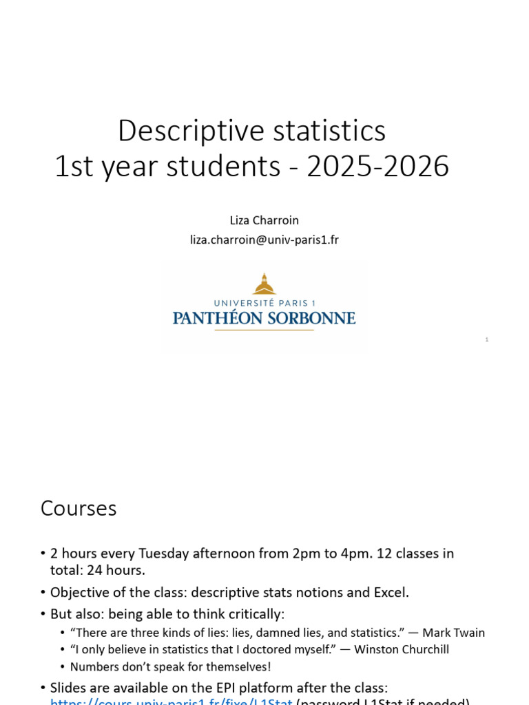 Descriptive Statistics for 1st Year Students | PDF | Gross Domestic Product