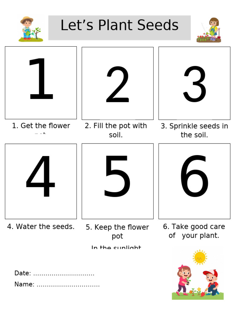 Let's Plant Seeds: 1. Get The Flower Pot 3. Sprinkle Seeds in The Soil ...