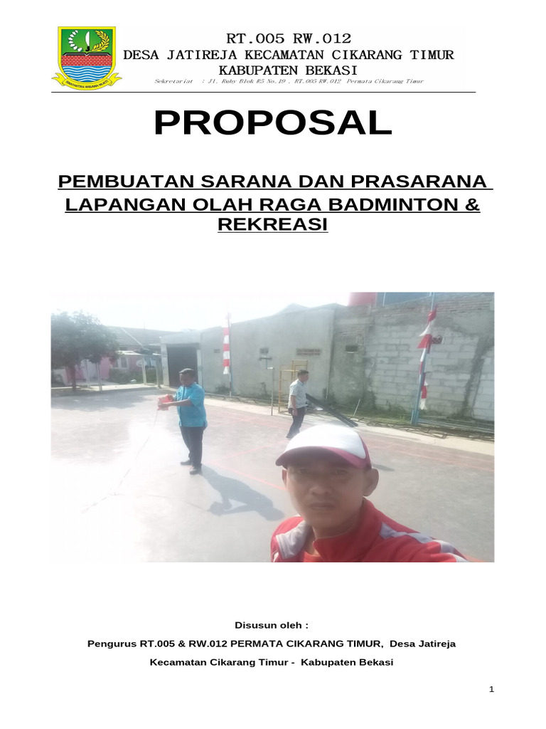 Proposal Lapangan Badminton Bekasi | PDF