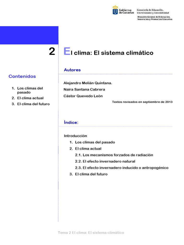 Tema 2. El Clima. El Sistema Climático v.1 | PDF | Gases de efecto invernadero | Efecto invernadero