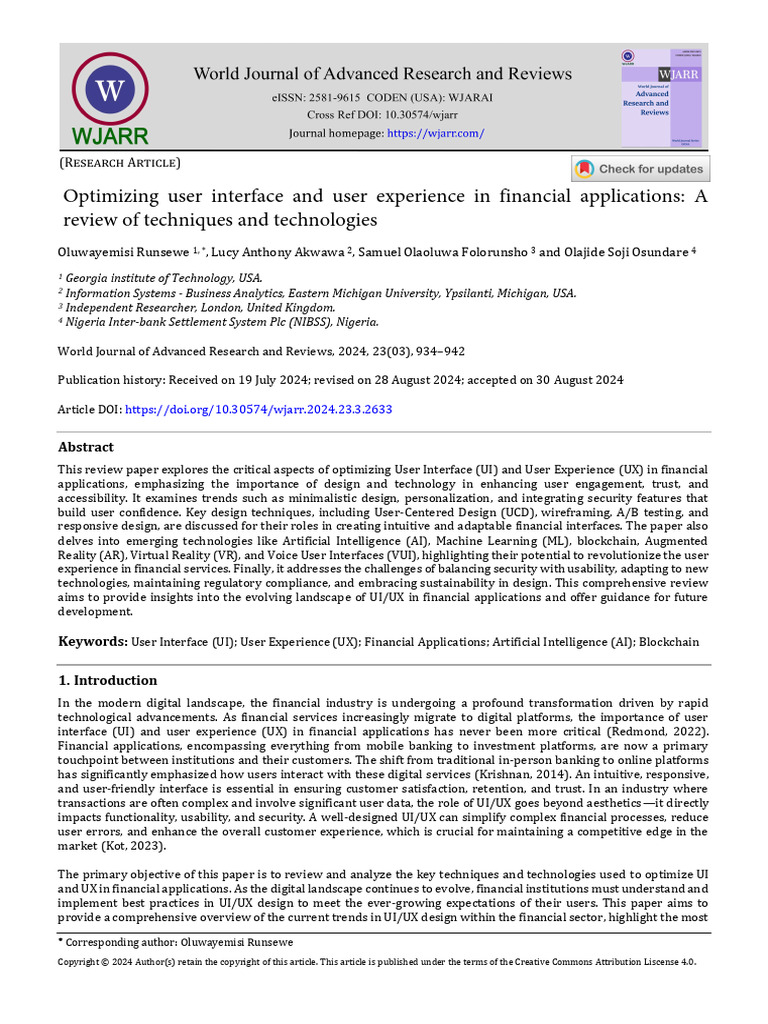 Optimizing User Interface and User Experience in F | PDF | Augmented ...