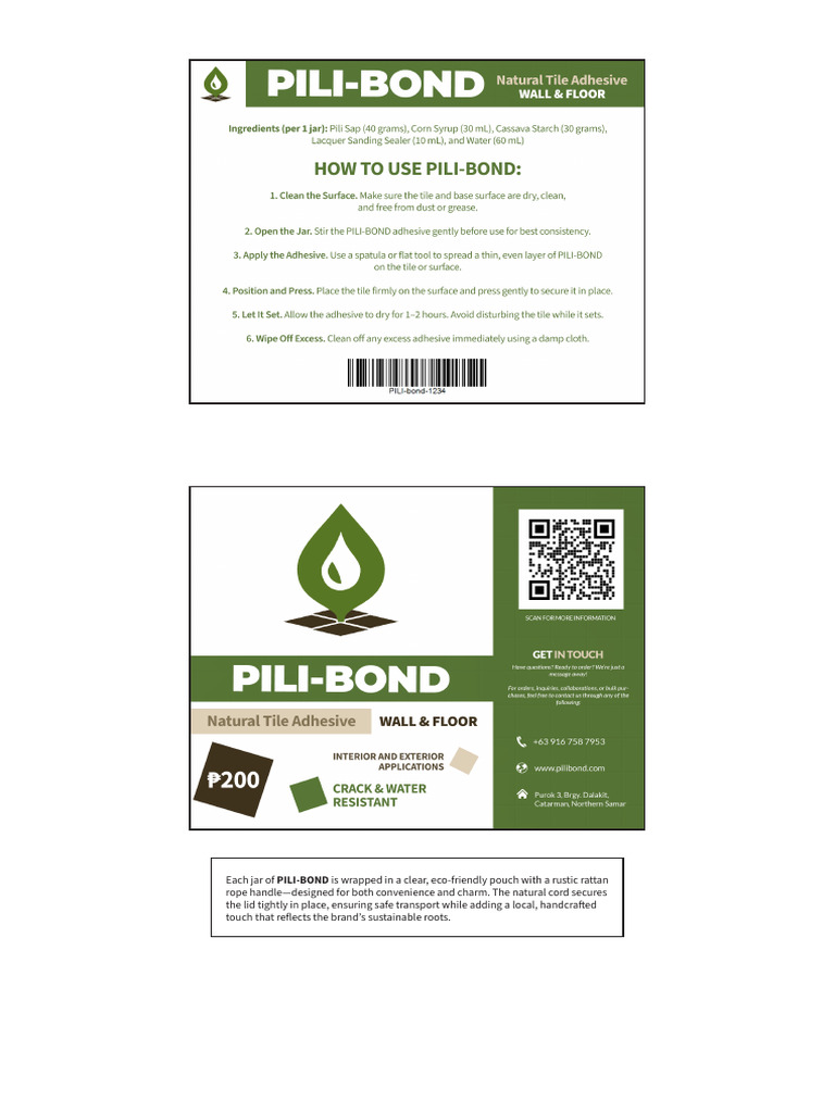 Eco-Friendly PILI-BOND Packaging Design | PDF