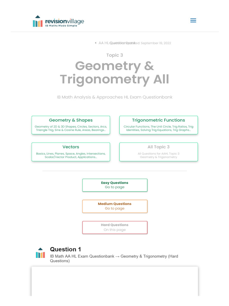 IB Math AA HL: Geometry & Trigonometry | PDF | Trigonometric Functions | Mathematics