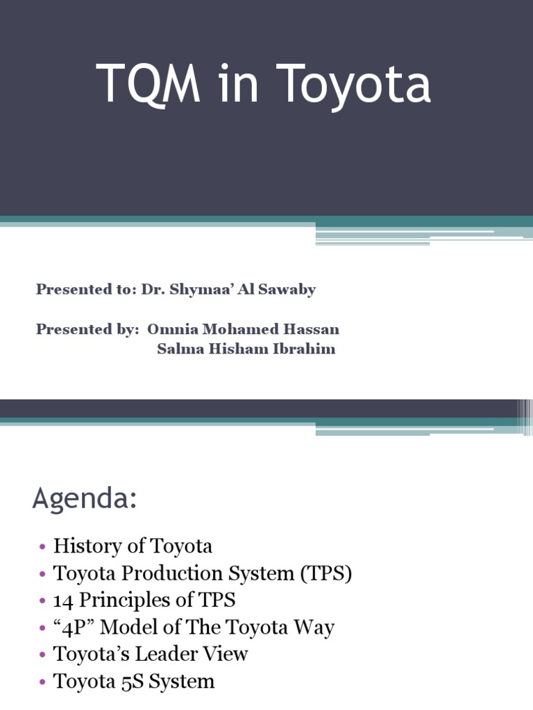 TQM in Toyota | Toyota | Industries