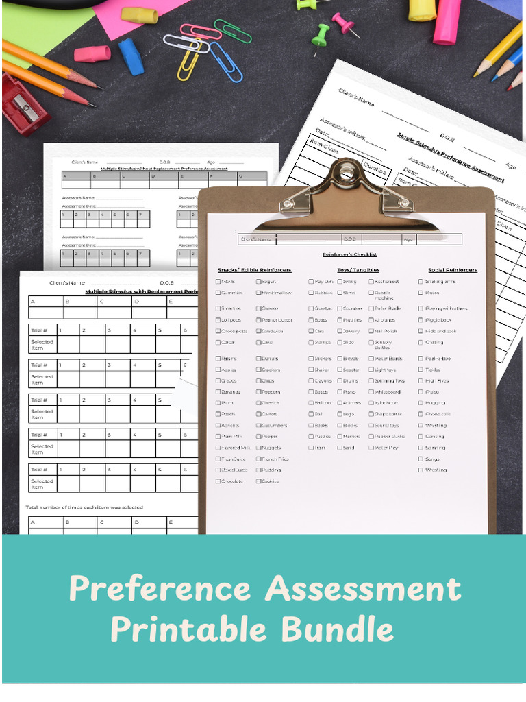 Printable Preference Assessment Bundle Pdf