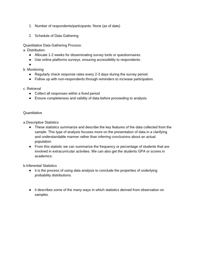 Data Gathering Plan 10C Group 4 | PDF